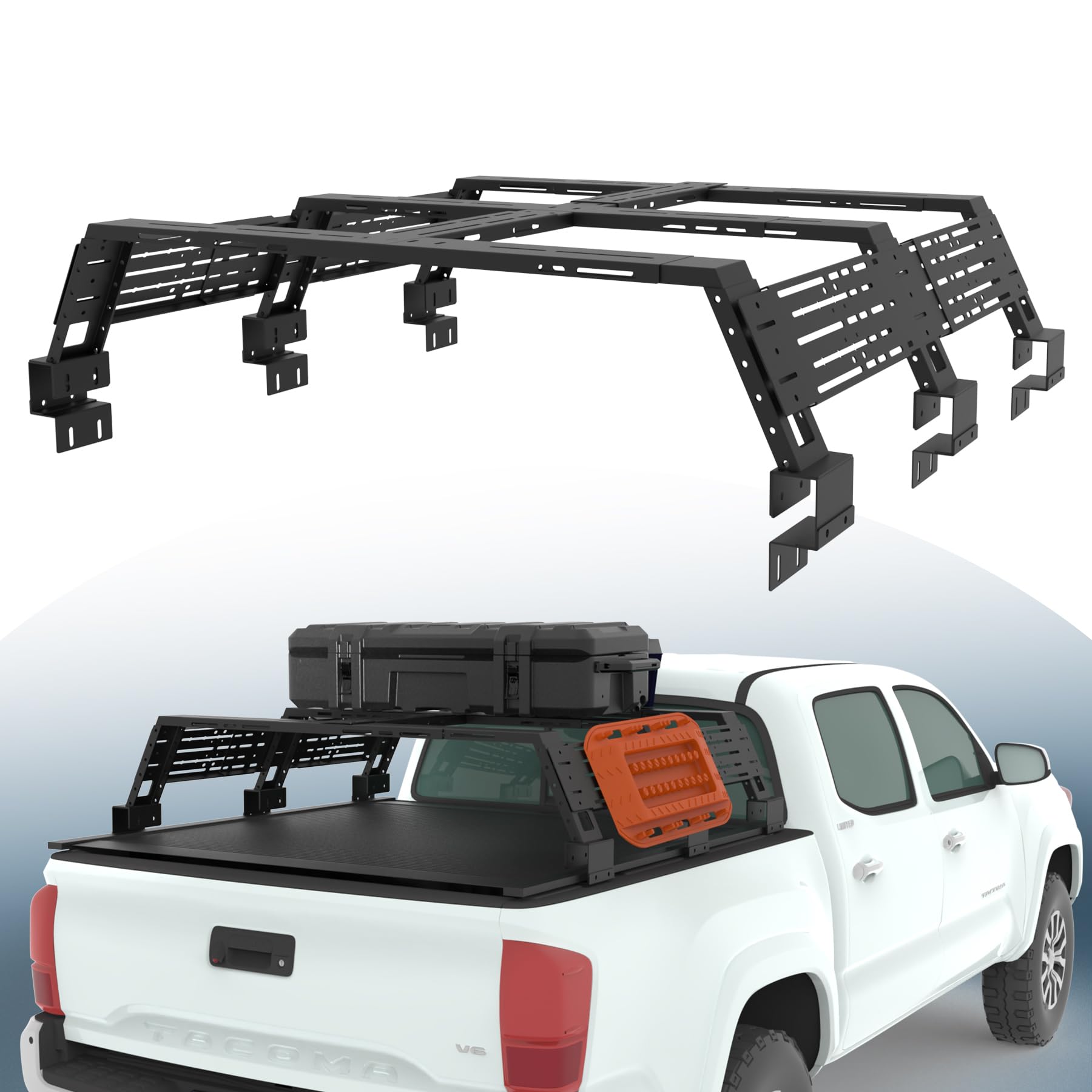 Vanhoxcci Overland Truck Bed Rack Fit for Toyota Tacoma, Toyota Tundra ...