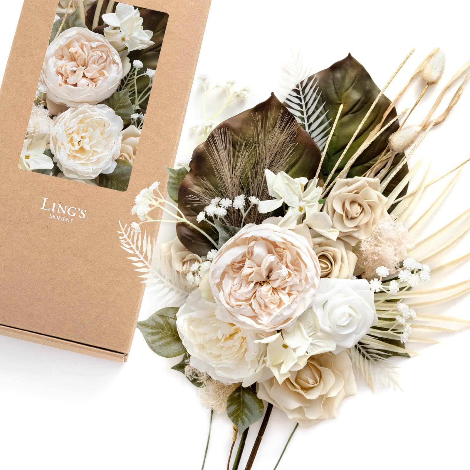 Ling's Moment Artificial Flowers and Greenery Combo Box Set for DIY ...