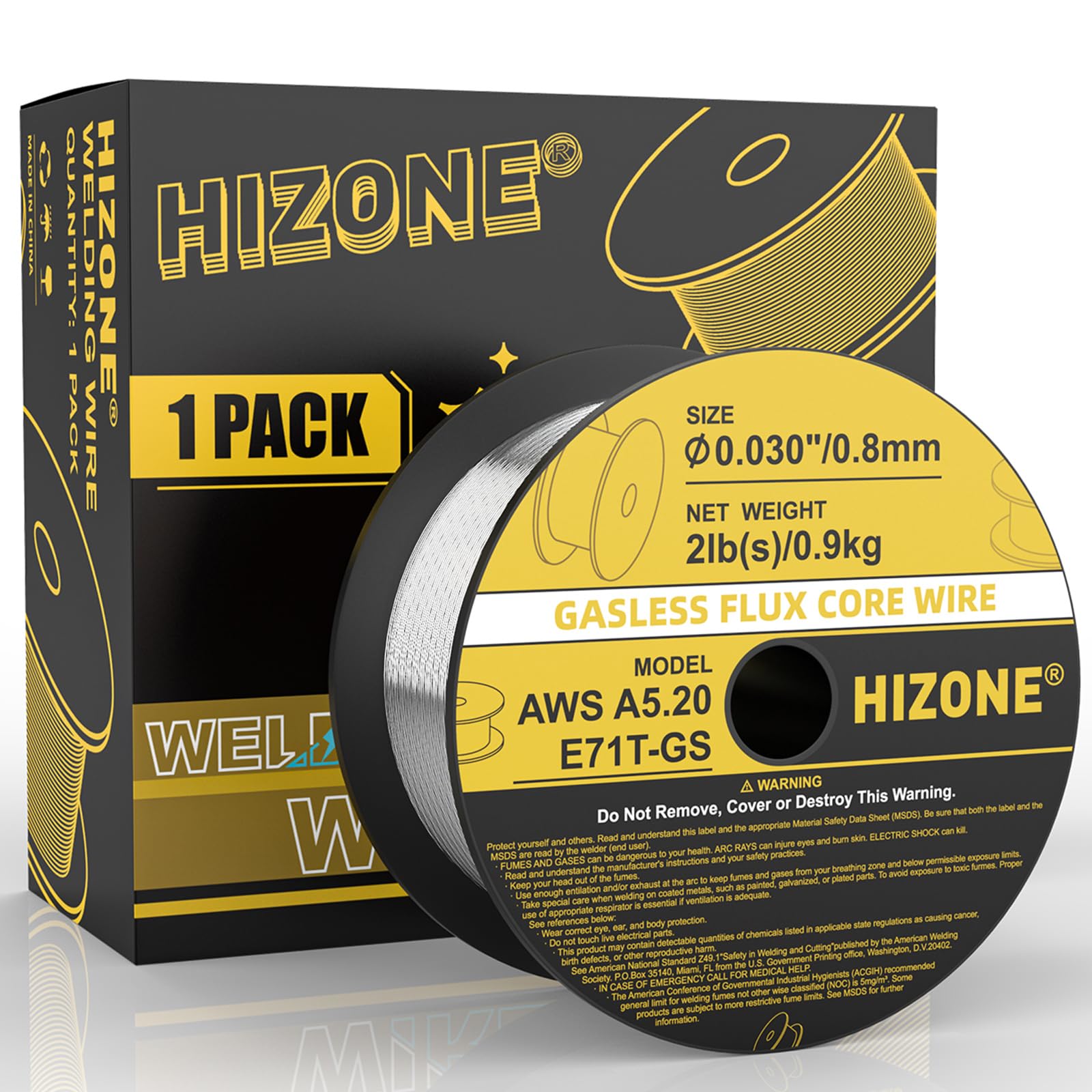 HIZONE Flux Core Welding Wire, E71T-GS .035inch-2lb Gasless Flux-cored ...