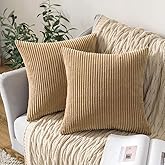 Amazon.com: MIULEE Pack of 2 Corduroy Soft Soild Decorative Square Throw Pillow Covers Set ...