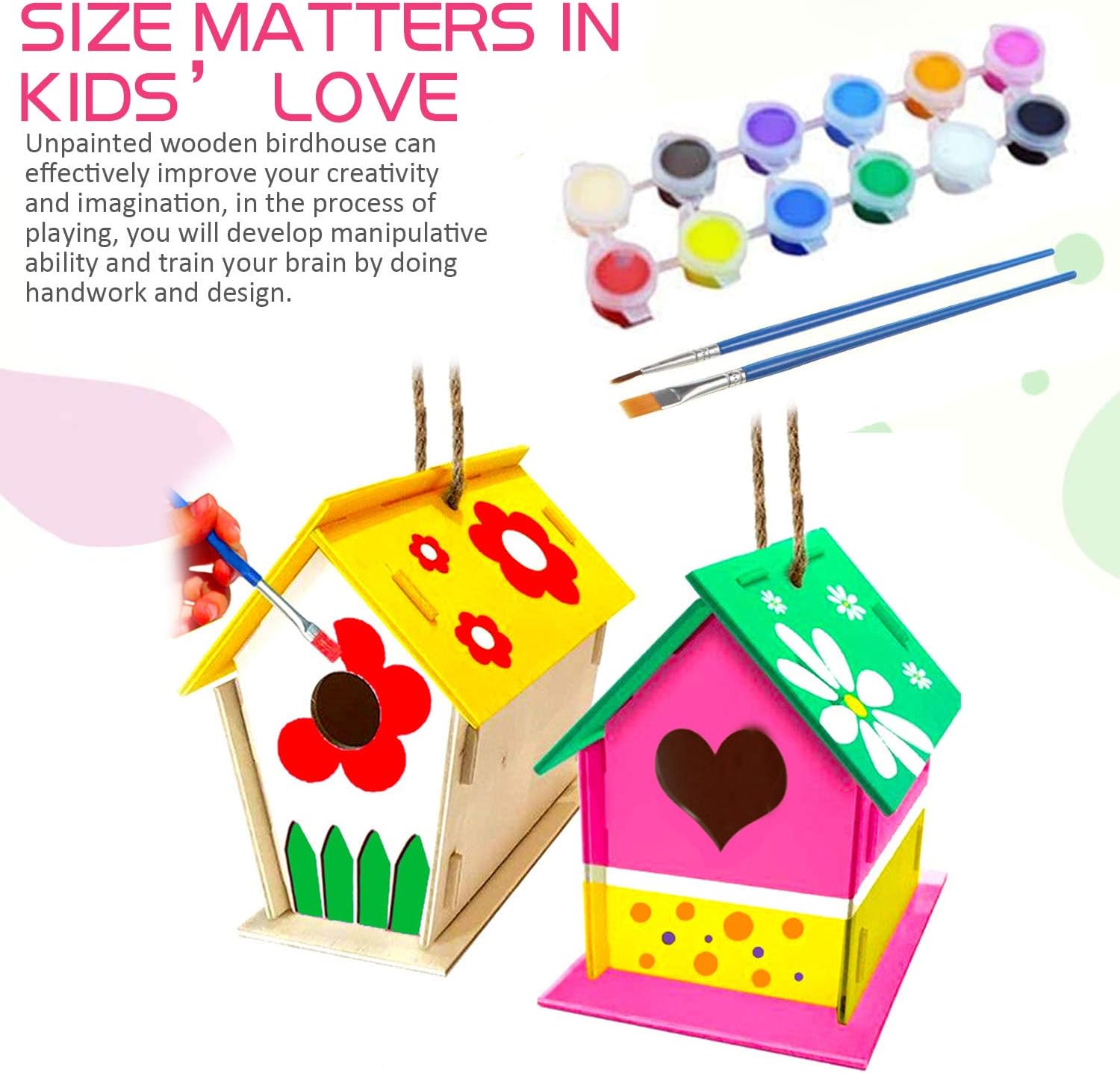 Craft Kids, 2 Piece DIY Bird House Craft Set for Children Aged 4-8 ...