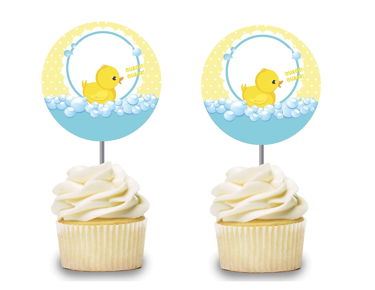 Amazon.com: Duck Cupcake Toppers 12 pcs, Unisex Rubber Cake Picks ...