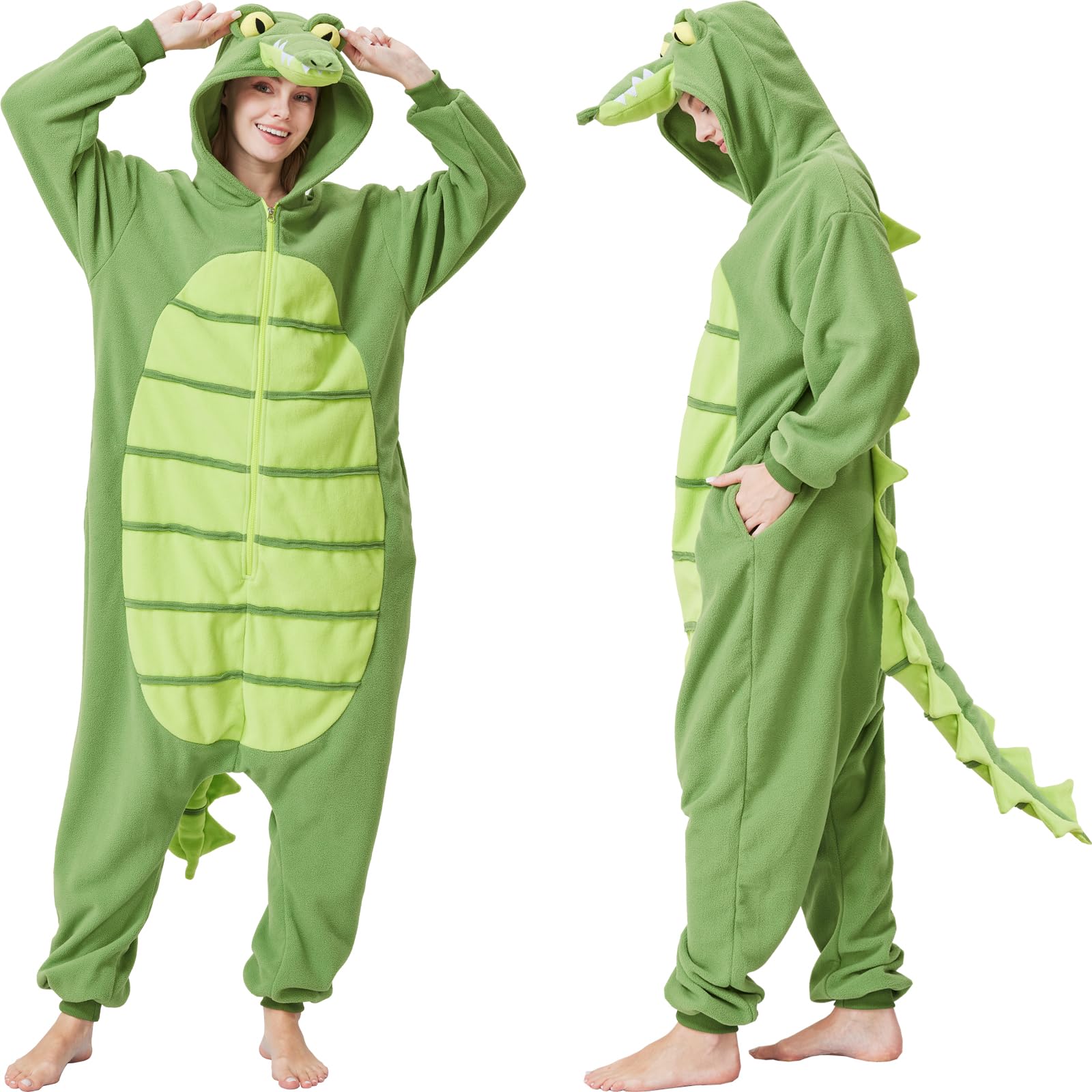 Alligator Crocodile Adult Onesie - Fun Halloween Animal Costume Cozy ...