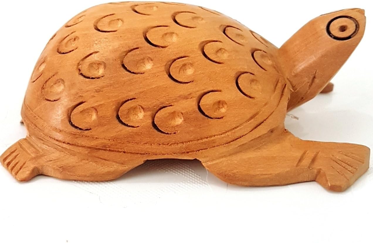 Amazon.com: Tortoise Kachua 3" Wooden Carving Handmade Hand Carved ...