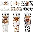 Amazon.com: Rngmsi UV DTF Cup Wrap - 3 Set Highland Cow UV DTF Cup Wrap for 40 oz Tumbler ...