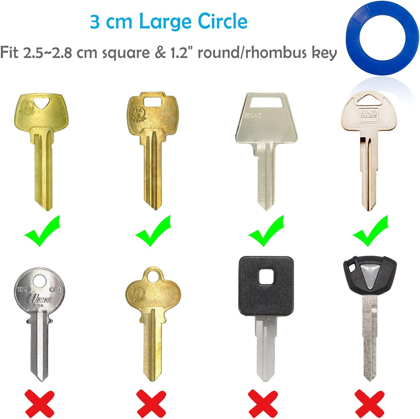 Uniclife Key Caps Tags Covers Set 8 Large and 20 Medium Size, Plastic ...