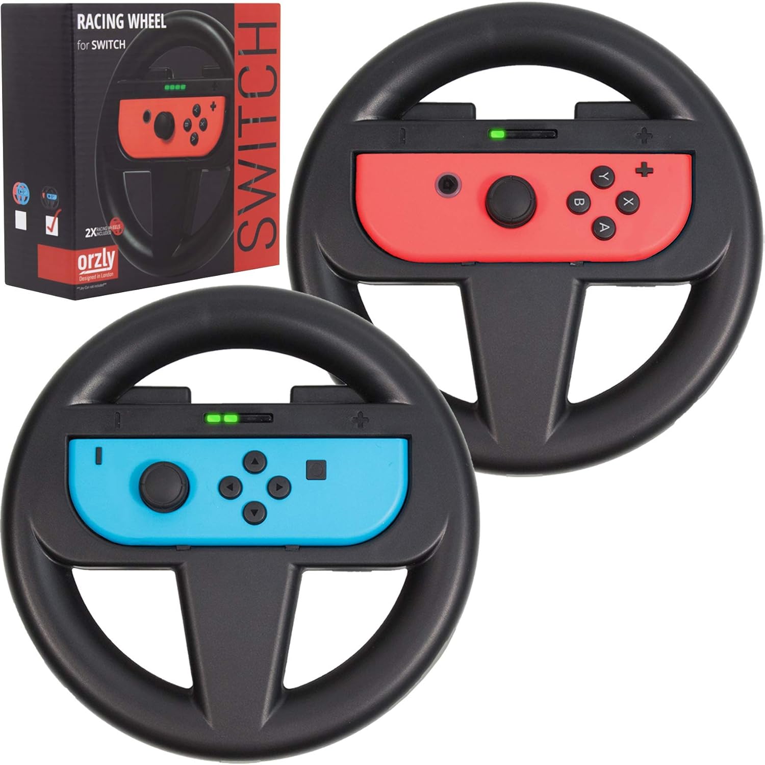 ORZLY® Pack DE Dos Volantes de para la Nintendo Switch – Volante Negro ...