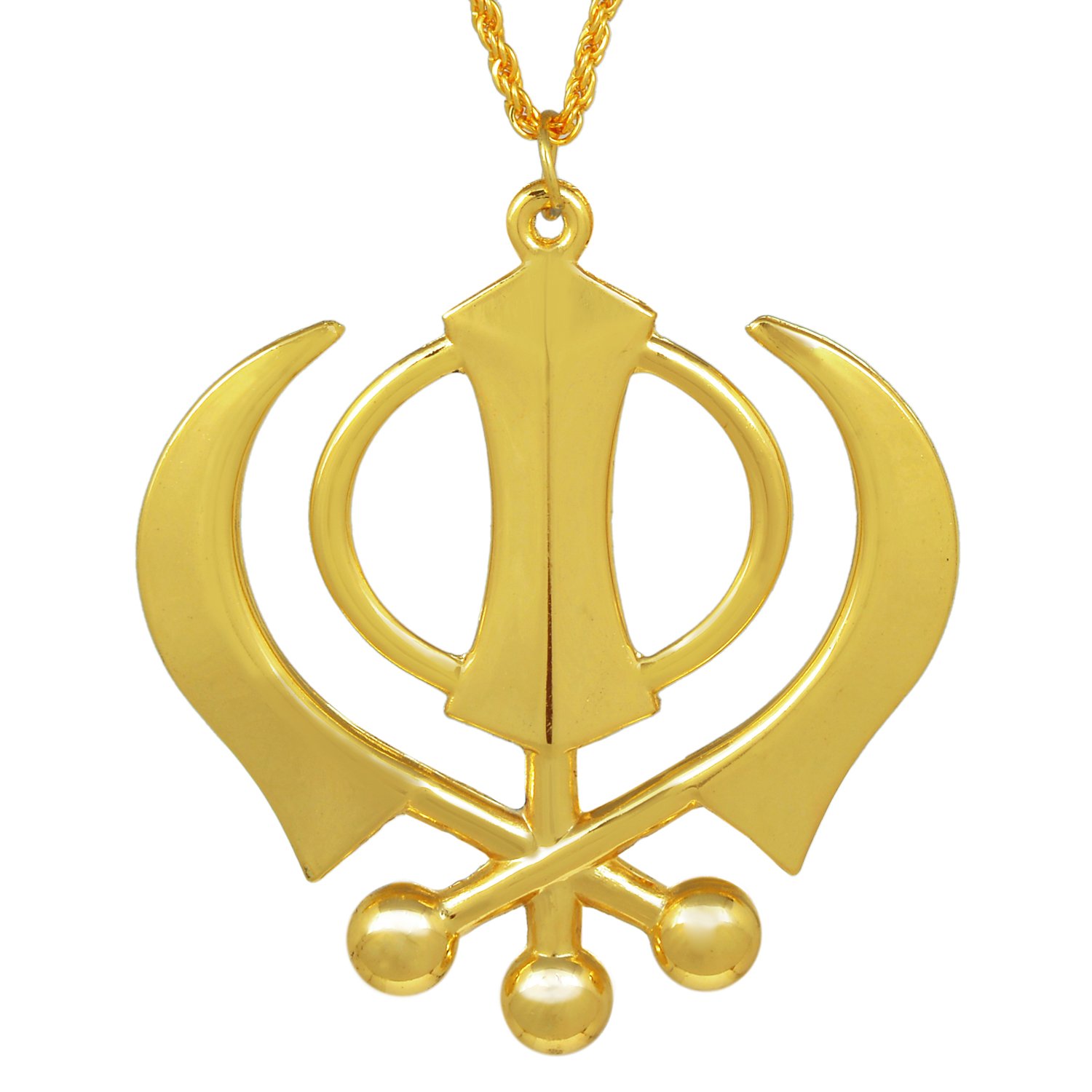 Buy Memoir Brass Big and Bold Khanda Sikh Sardar Punjabi Khalsa 3 Inch ...