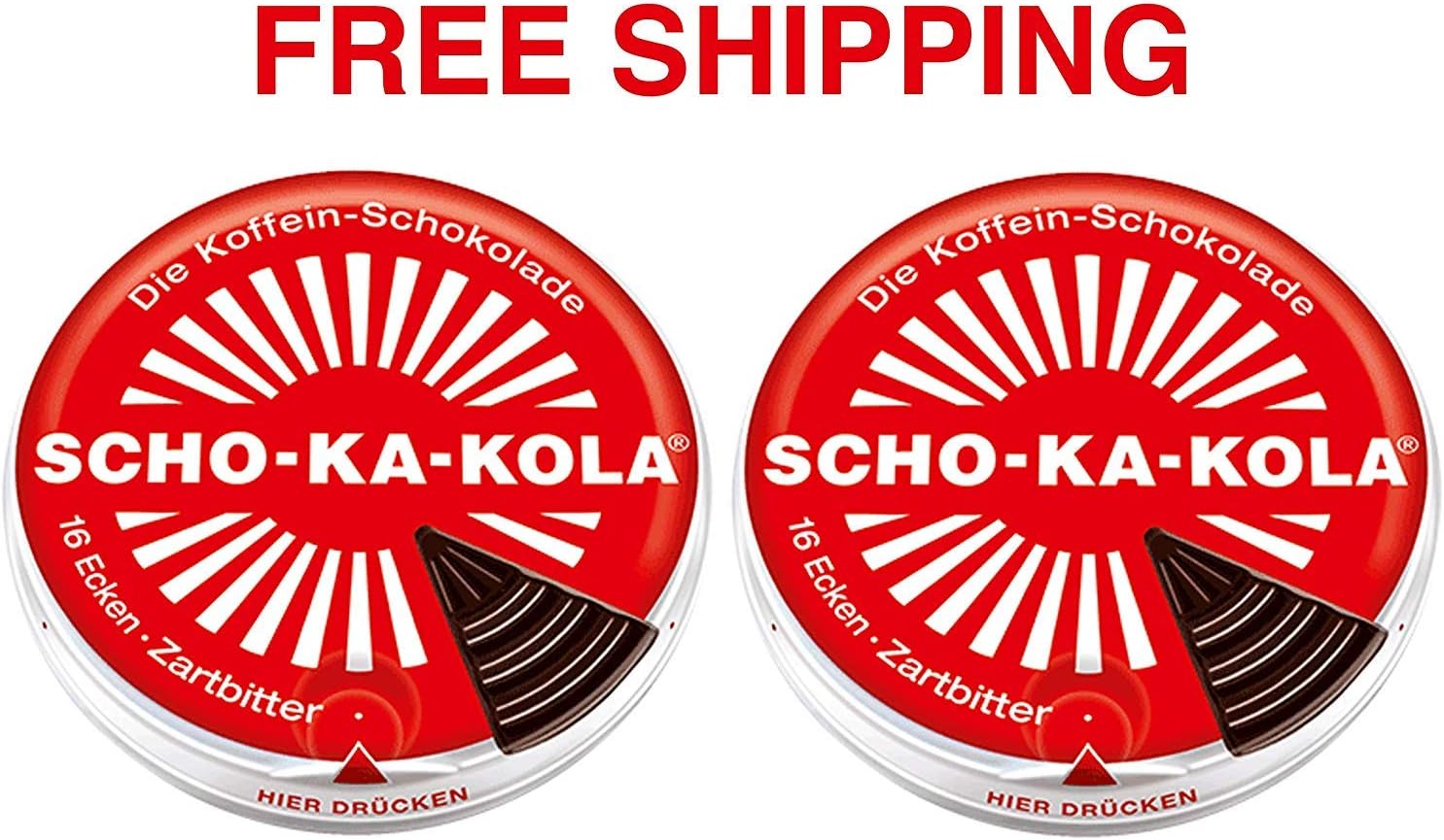 Dark Chocolate SCHO-KA-KOLA with Natural Caffeine from Cocoa, Cola-Nut ...