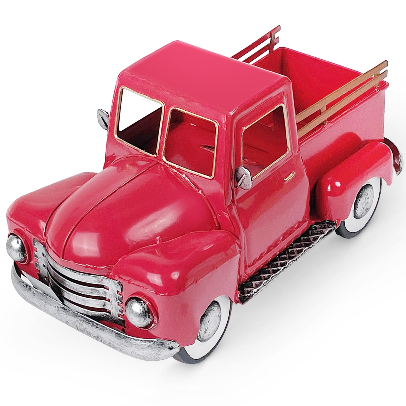 FJAXLJGYP Vintage Red Metal Truck Decor, Red Truck Christmas Decor ...