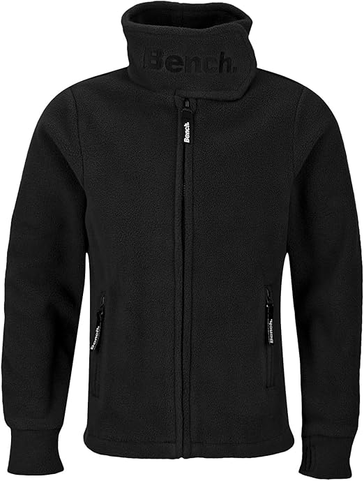Bench Girl's Fleecejacke Funnelneck Jumper, Black, 5-6 Years: Amazon.co ...