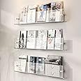 Amazon.com: RENLXFI Clear Magazine Rack Wall Mount, Bookshelf Magazine ...
