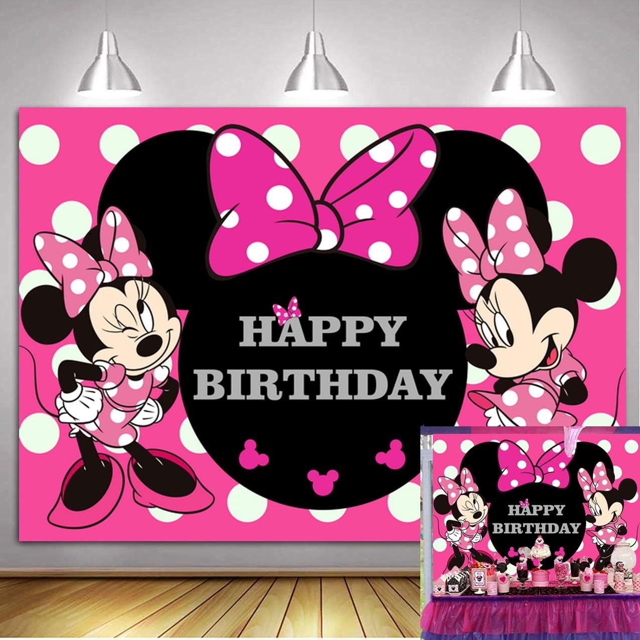 Amazon.com : Minnie Mouse Photography Backdrop 7x5ft Mickey 1st ...