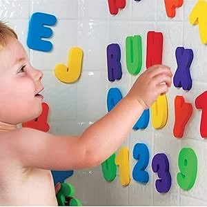 Amazon.com: BAIVYLE Baby Bath Toys Foam Fun Alphabet Letters and ...