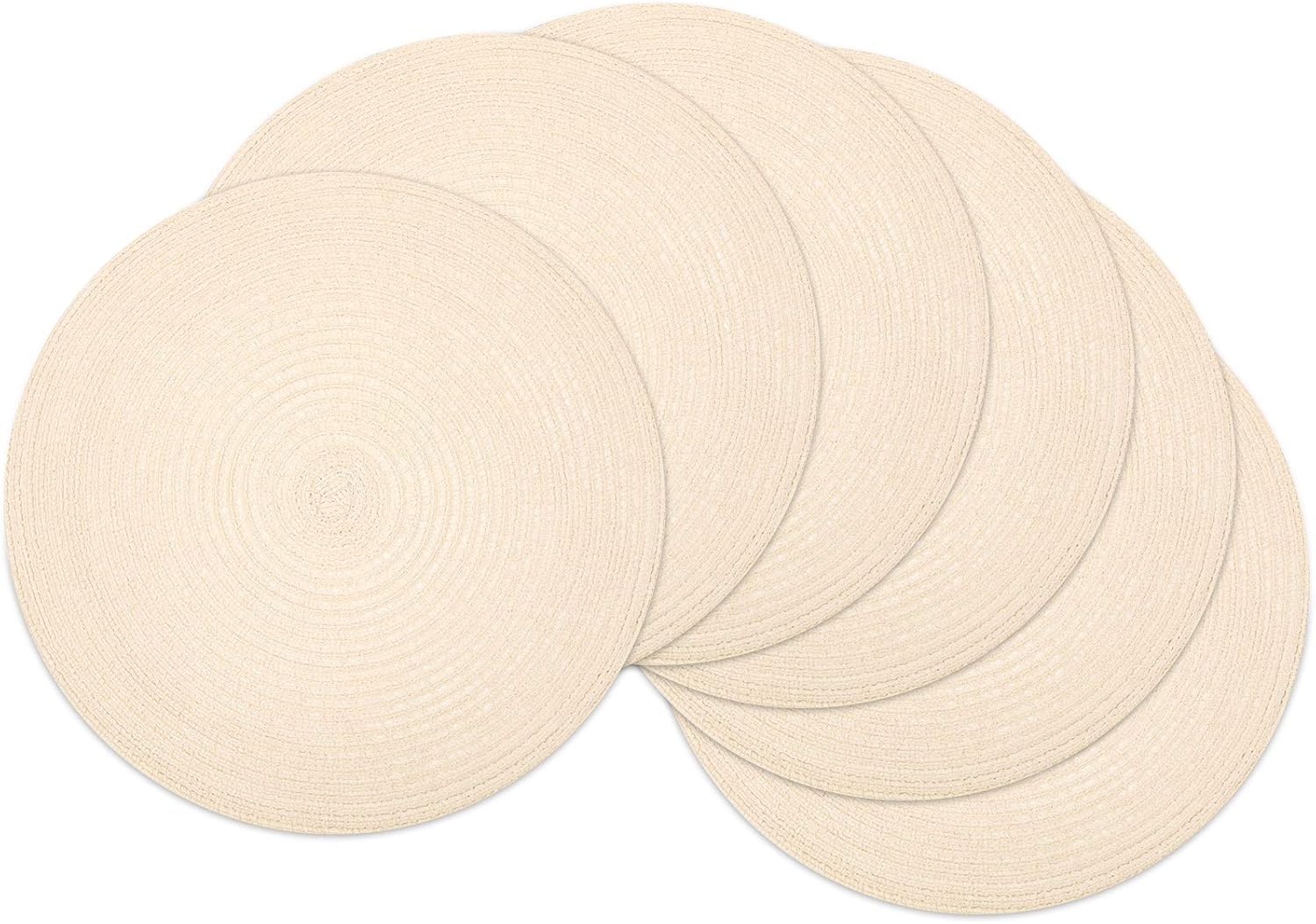 Amazon.com: SHACOS Round Braided Placemats Set of 6 Round Table Mats ...