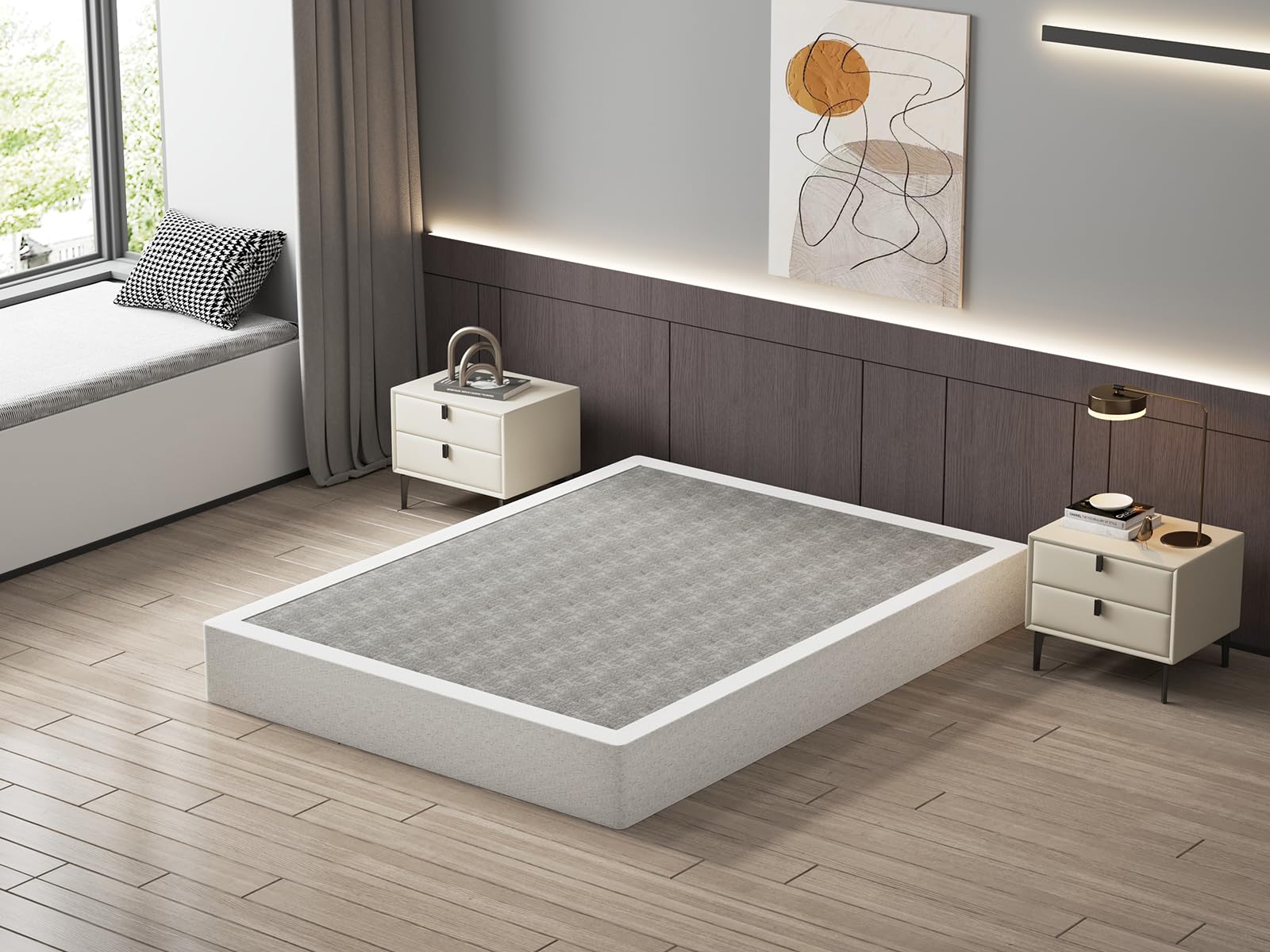 AROMUSTIME Queen Box Spring 9 Inch High Profile Black Heavy Duty Metal ...