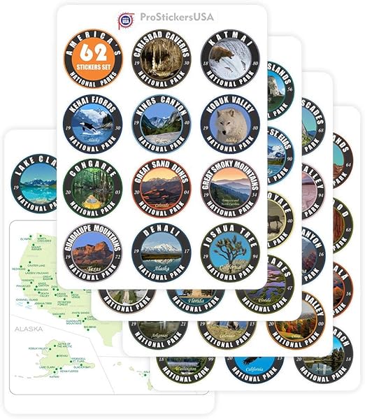 Amazon.com: Collection Stickers Set National Parks USA | Complete ...