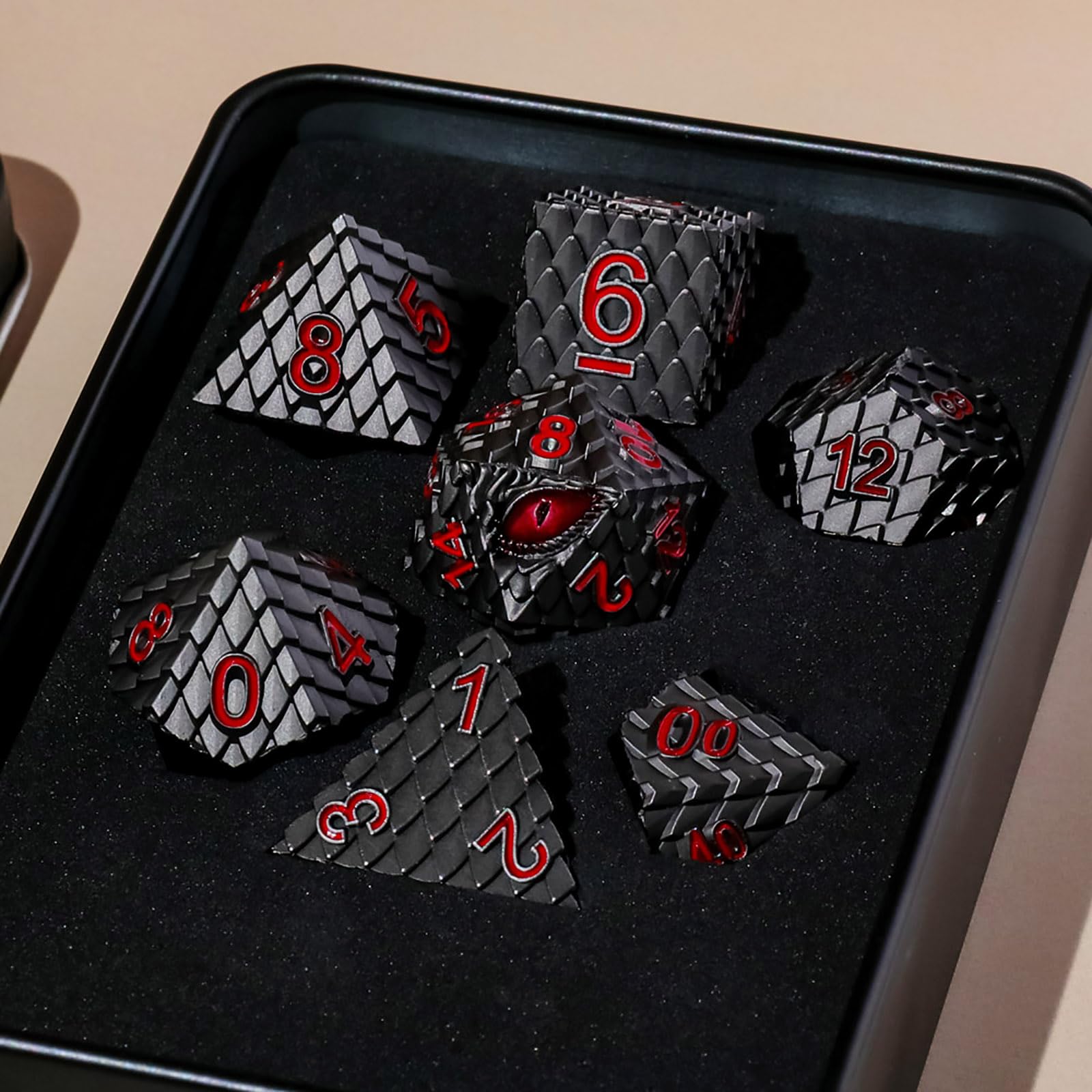 Mua Dragon Eye Metal Dice Set - 7 Pcs Dragon Scale Metallic Dice, Gift ...