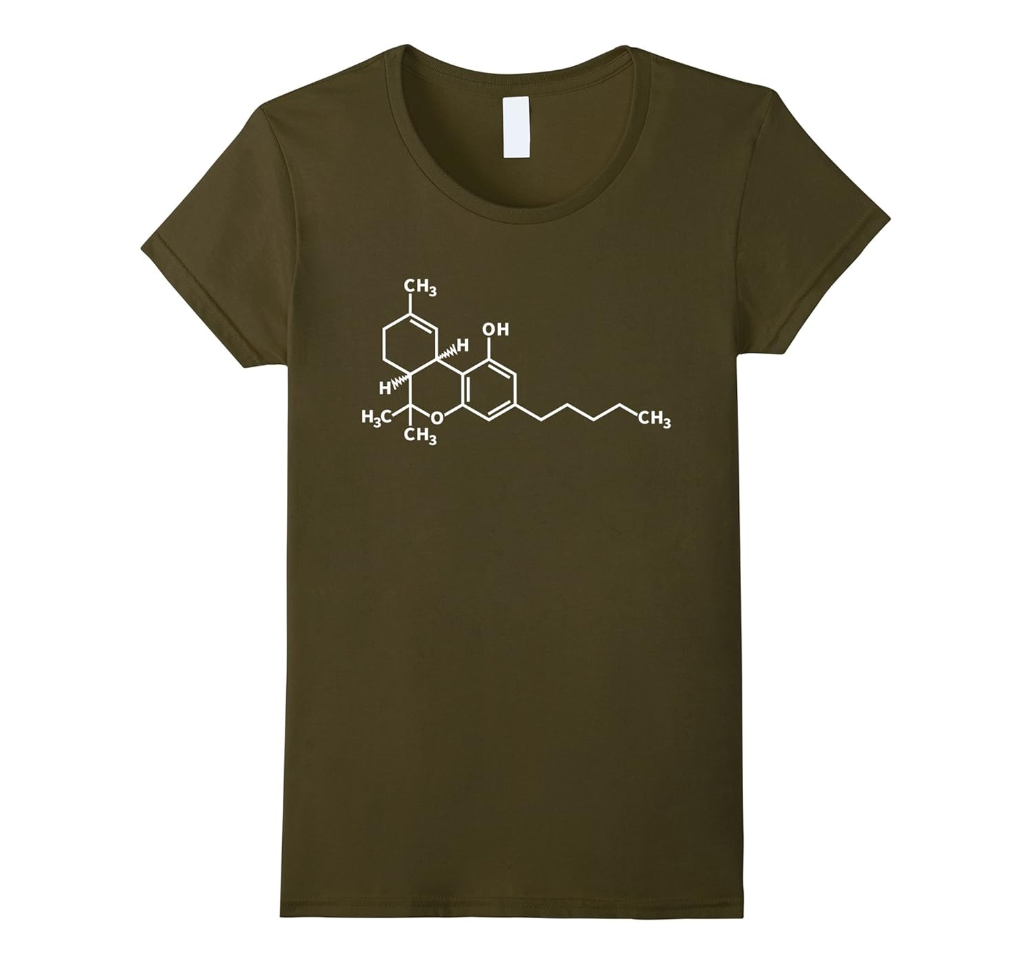 Light Color T-Shirt – THC Molecule Chemistry Formula T-Shirt-4LVS ...
