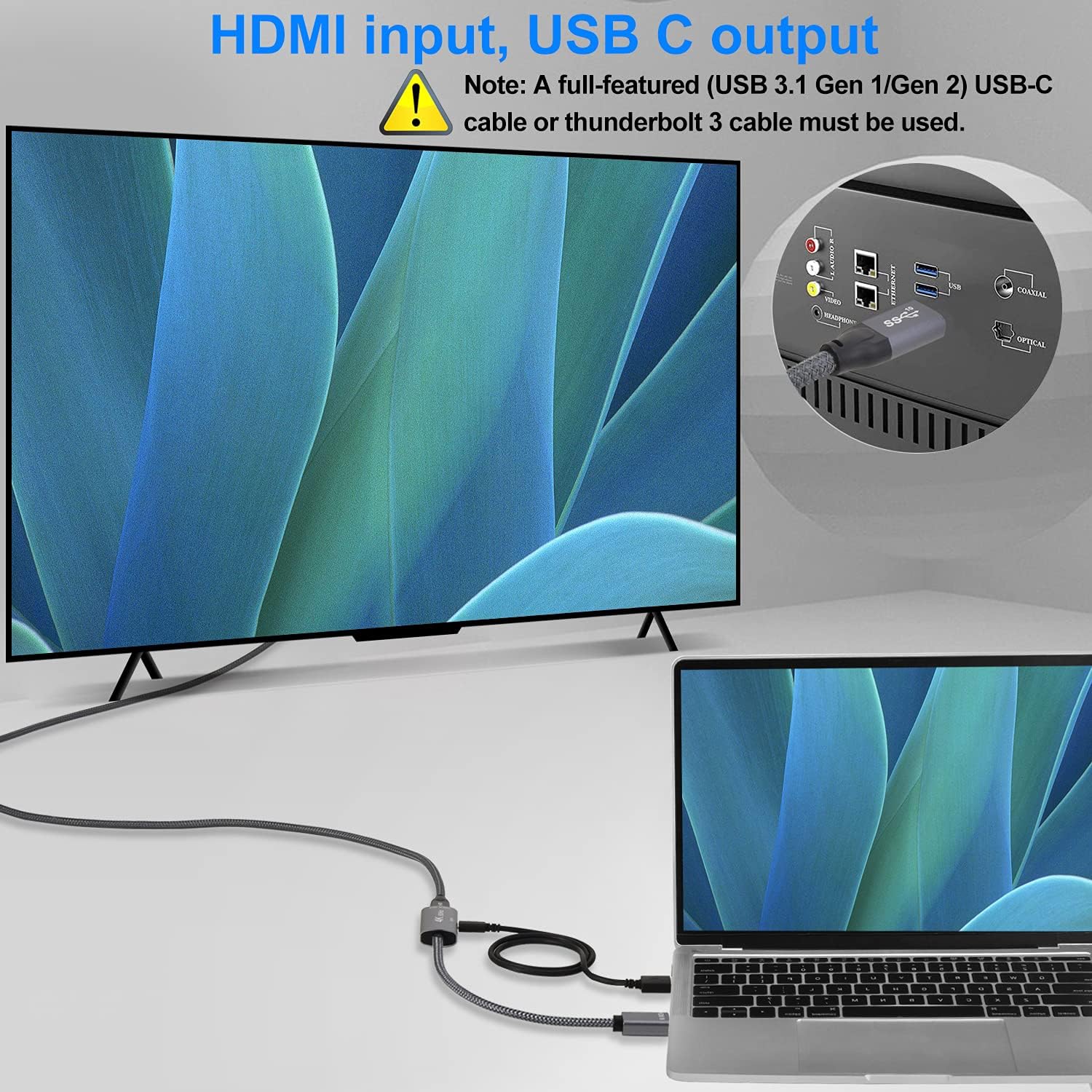 Mua HDMI Male to USB-C Female Cable Adapter with USB C Power Cable ...
