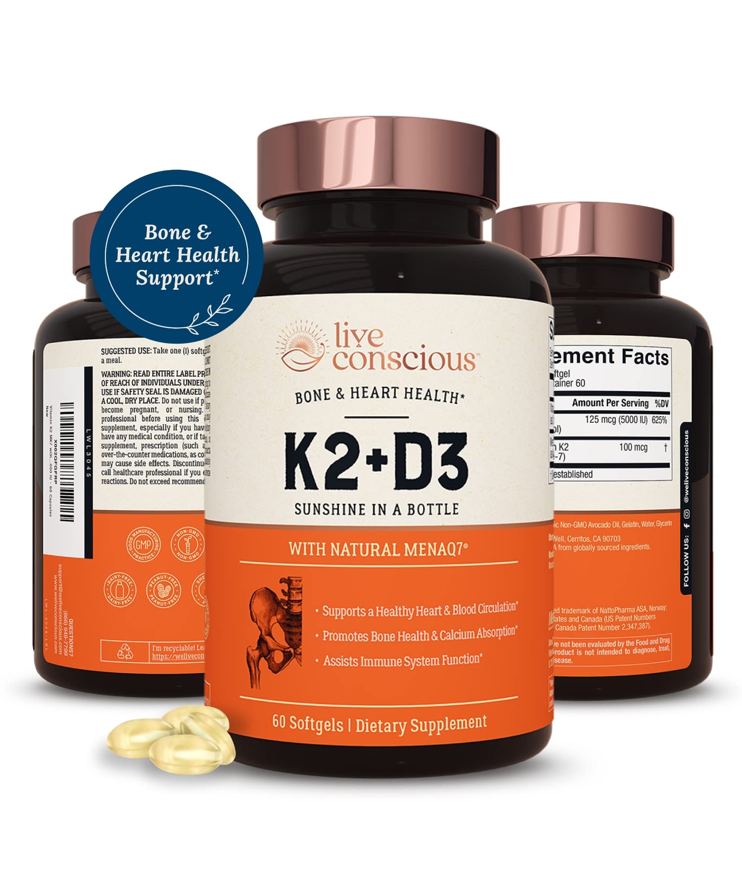 Mua Vitamin K2 MK7 with D3 Supplement | Bone & Heart Health Support ...