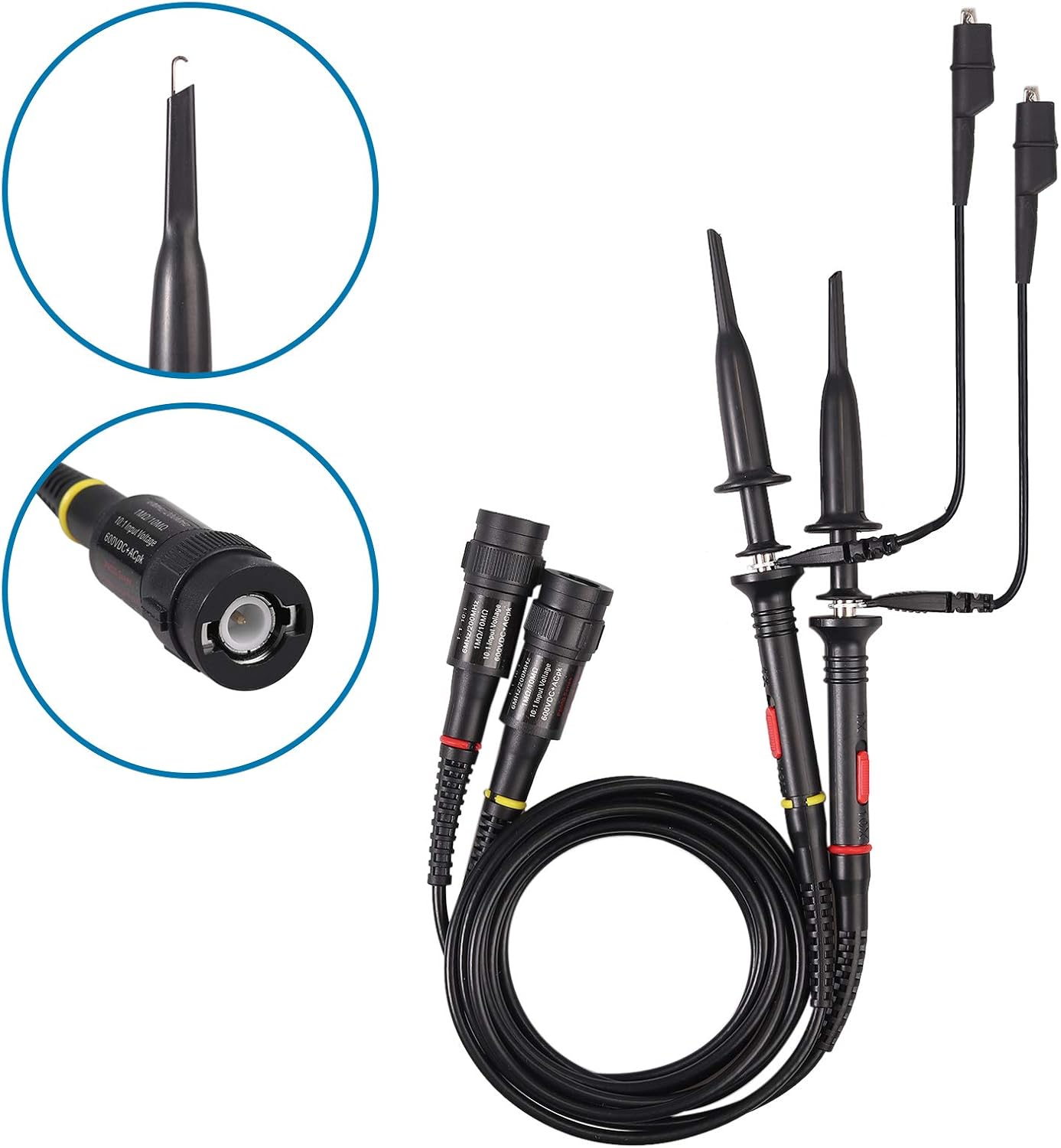 Proster 200Mhz Oscilloscope Probe Clip Scope Test BNC End Probe P2200 ...