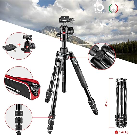 Manfrotto MKBFRTA4BK-BH Befree Advanced Travel Tripod: Amazon.co.uk: Camera & Photo