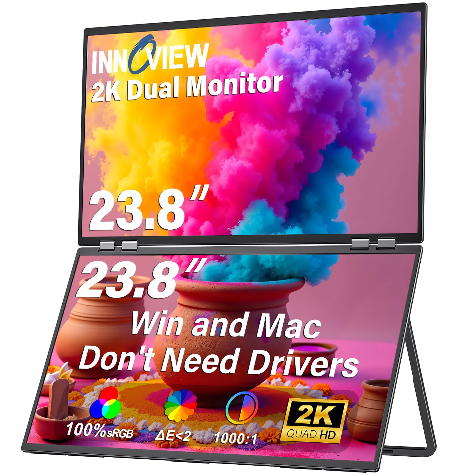 Mua InnoView 2025 23.8" 2K Dual Portable Monitor QHD 2560 x 1440P 100% ...