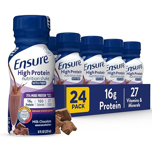 Ensure High Protein Milk Chocolate Nutrition Shake With Fiber | 24 Pack ...
