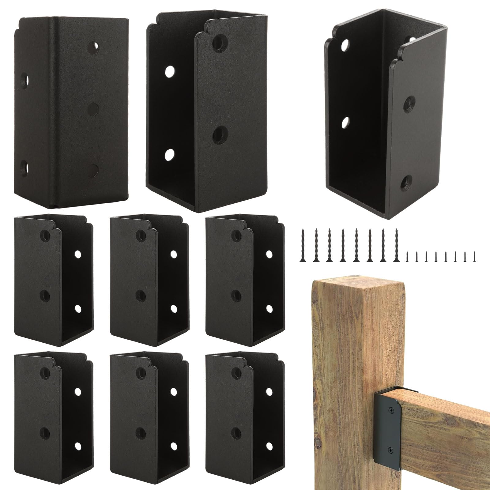 JMIATRY 8 Pack 2”x 4” Stainless Steel Deck Railing Brackets 2x4 ...