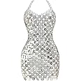 Amazon.com: Azazccm Sequin Body Chain Dress,Women Chain Skirts for ...