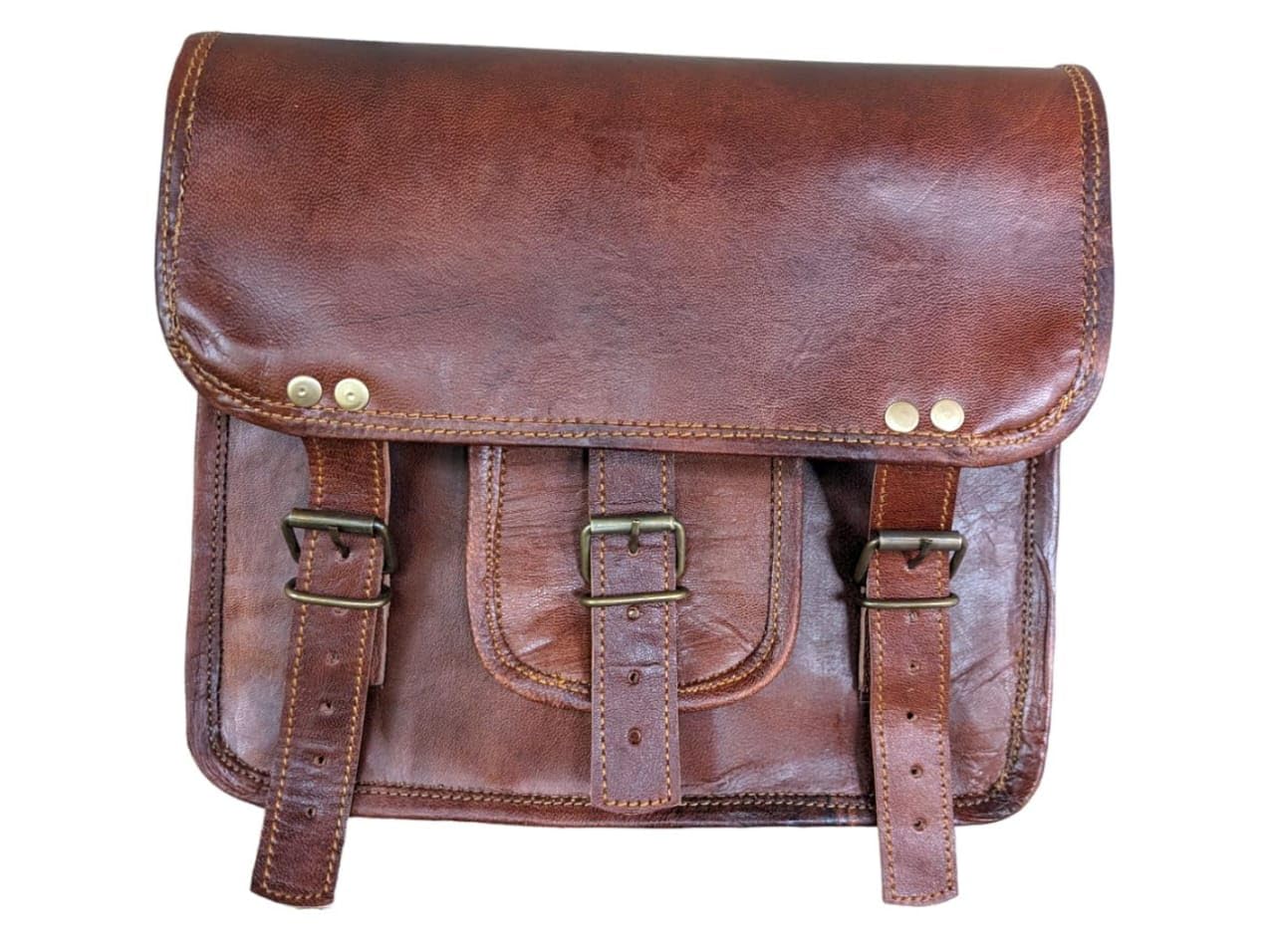 Mua prastara Motorcycle Large Saddle Tan color Studed 2 Strap Real ...