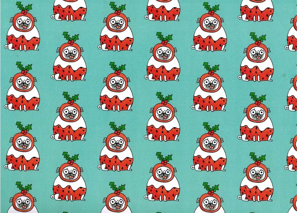 Amazon.com: Christmas Pugs Rolled Gift Wrap Paper Pug Positions 2 ...