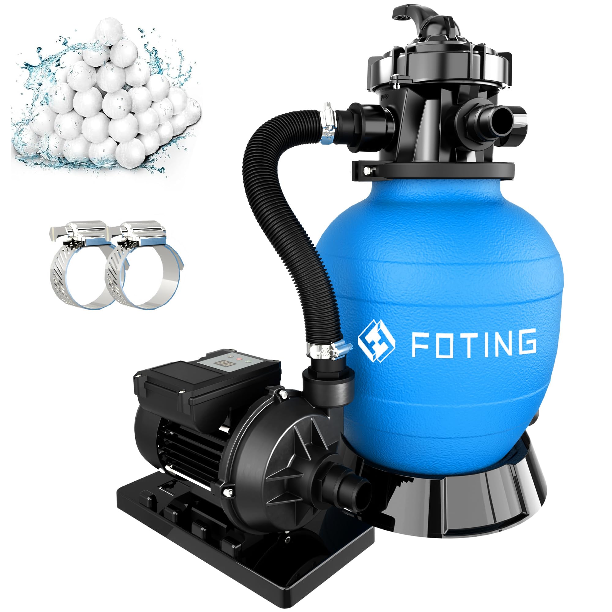 FOTING 2025 Upgraded Sand Filter Pump for Above Ground Pool with Timer ...