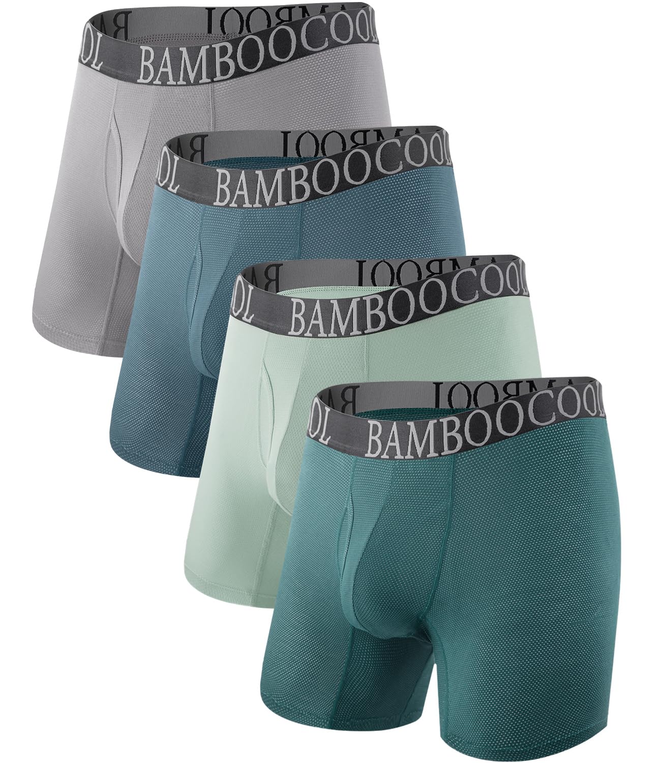BAMBOO COOL Men's 360° Breathable Mesh Underwear Moisture-Wicking Boxer ...