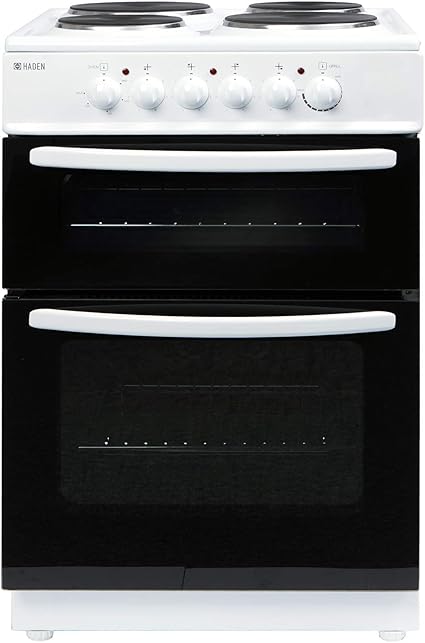 Haden HEST60W Electric Cooker – Freestanding 64 Litre Oven with 4 Solid ...