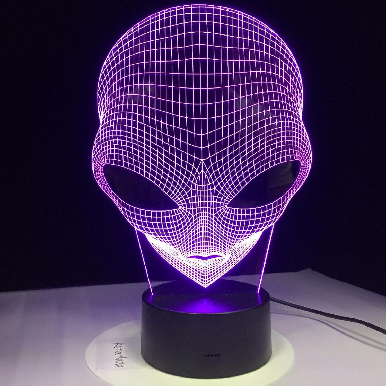 3D Night Lights Led Halloween Alien Head 3D Lamp Multicolor Usb Night ...