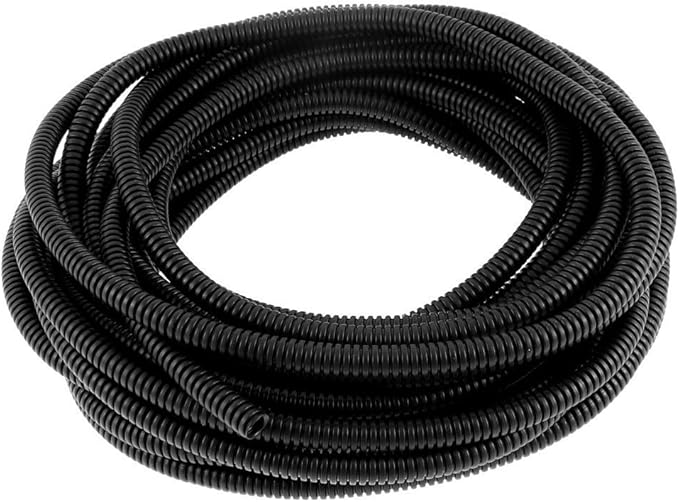 sourcingmap® 11M 12mmx8mm Black PVC Flexible Corrugated Tubing Cable ...