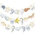 Amazon.com: Ocean Animal Banners 2Pcs Sea Animals Birthday Party Cutout ...