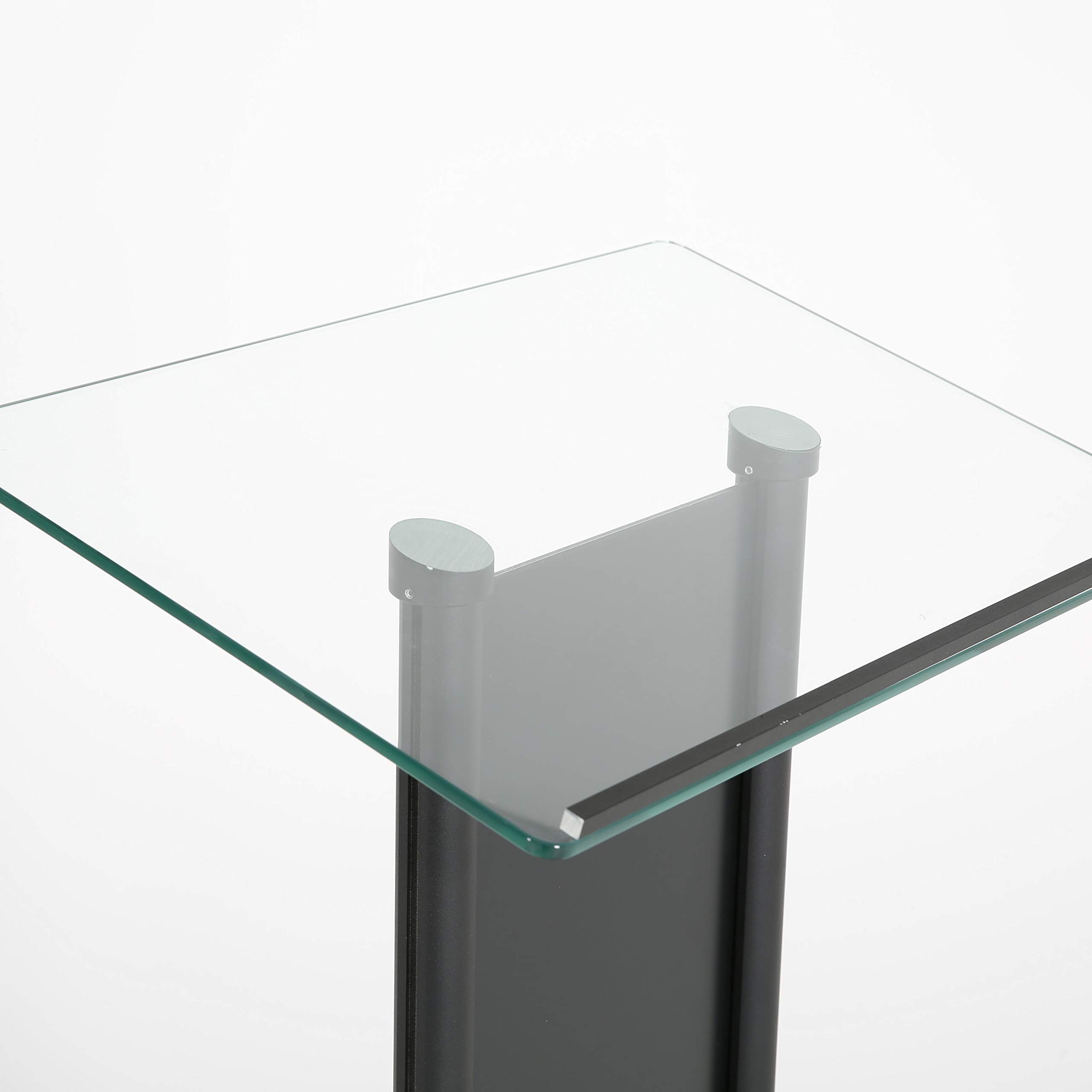 Glass Podium M&T Displays 44" Tempered Lectern - Black Aluminum, Floor ...