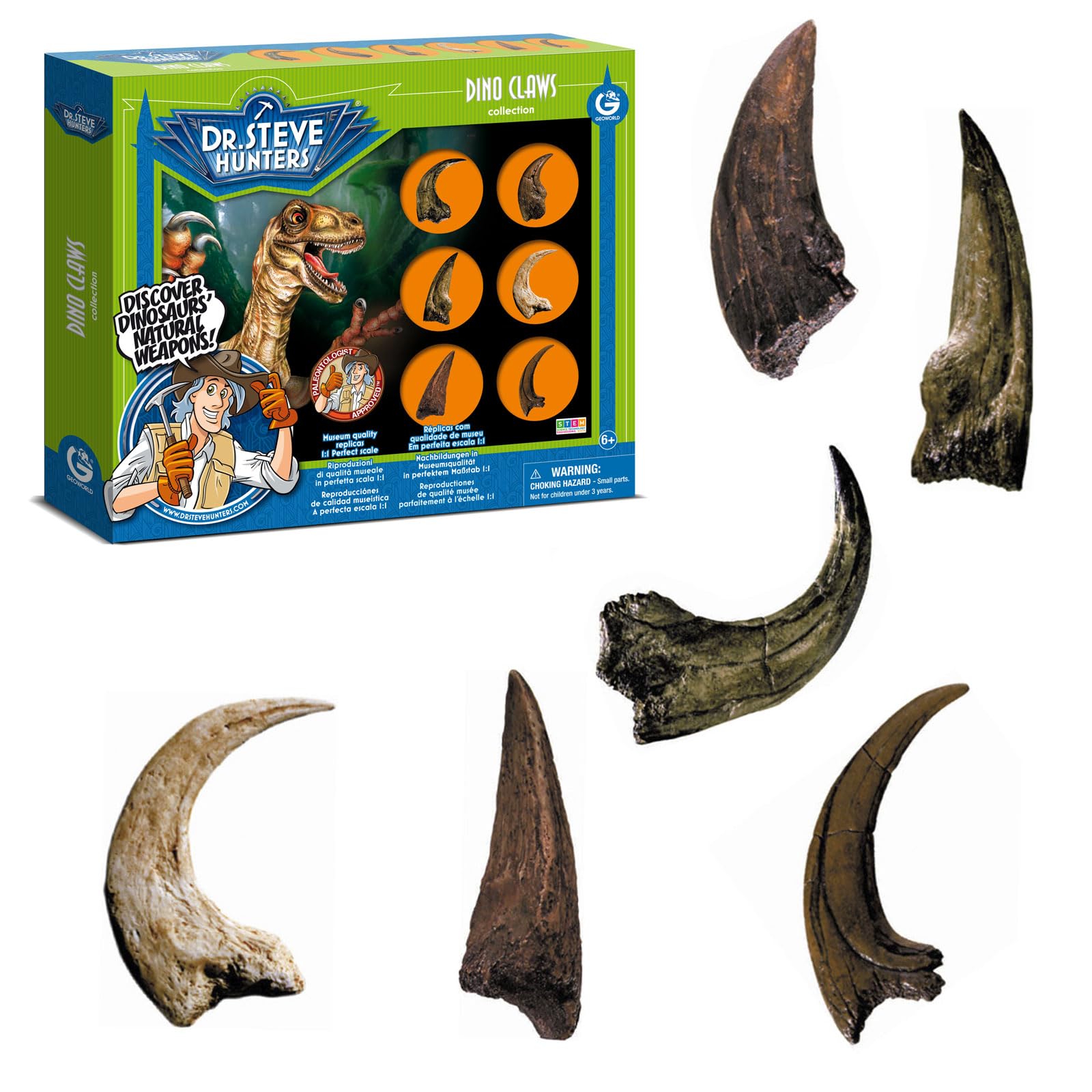 Geoworld Dinosaur Claws Replica Set - Life-Sized 1:1 Scale of 6 ...