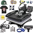 Amazon.com: VEVOR Heat Press Machine 8 in 1 Combo 15x15 Inch, 360° Swing Away Digital Tshirt ...