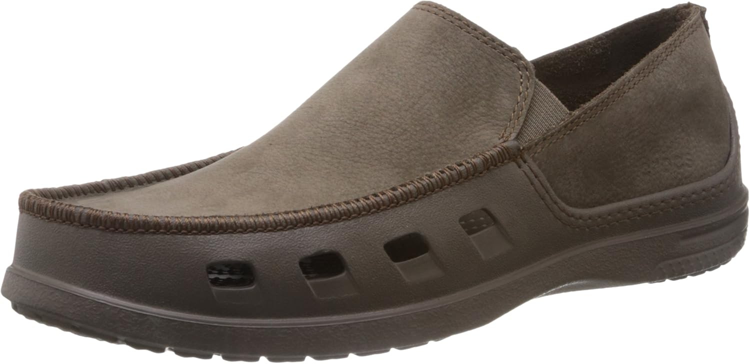 Buy crocs Men's Chocolate Leather Loafers and Mocassinss - M7 at Amazon.in