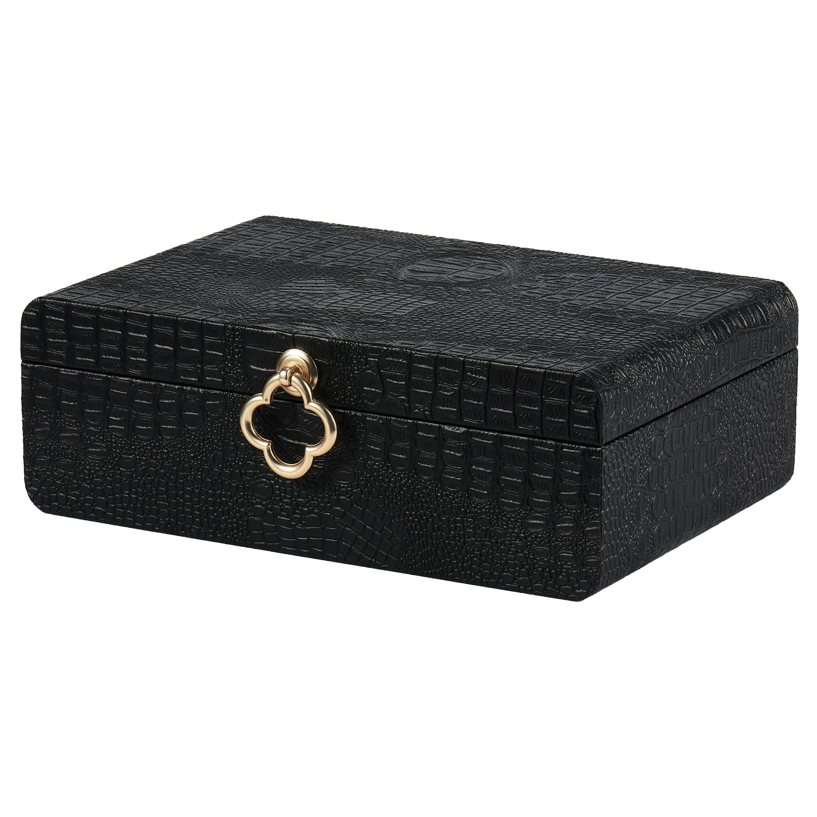 VinneGenzz Decorative Storage Boxes with Lid Luxurious Crocodile Skin ...