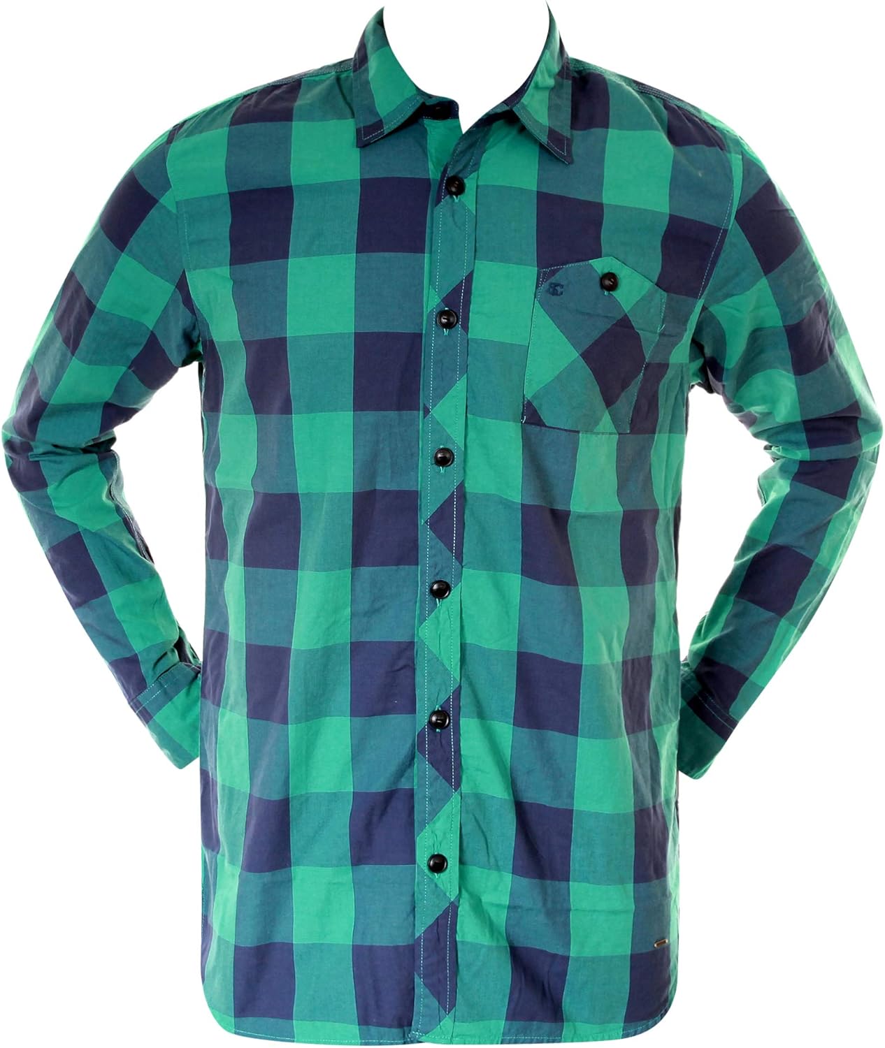 Scotch & Soda Mens Green and Blue 1204 08 20011 Big Check Shirt ...