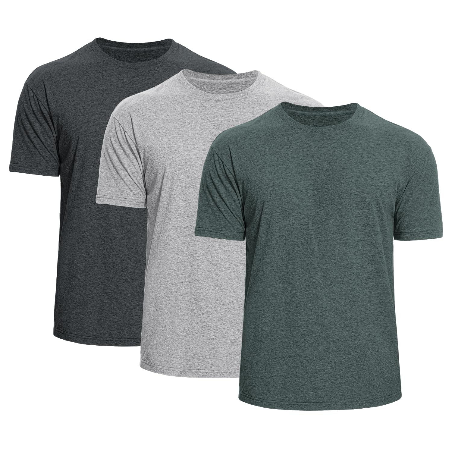 Men's Cotton Crew Neck T-Shirts 3-Pack - Soft Short Sleeve Basic Tees ...