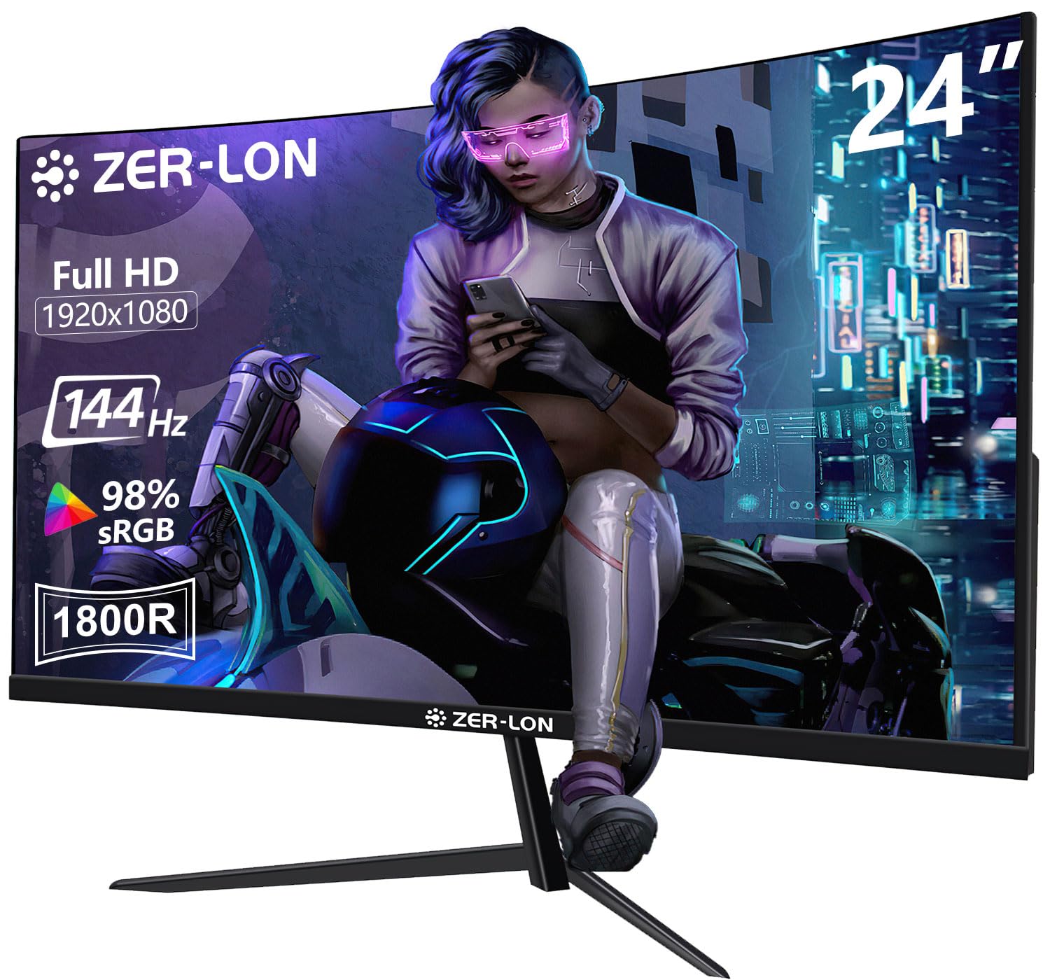 Mua ZER-LON 24 Inch Curved Gaming Monitor, FHD 1080p up to 144Hz 99% ...