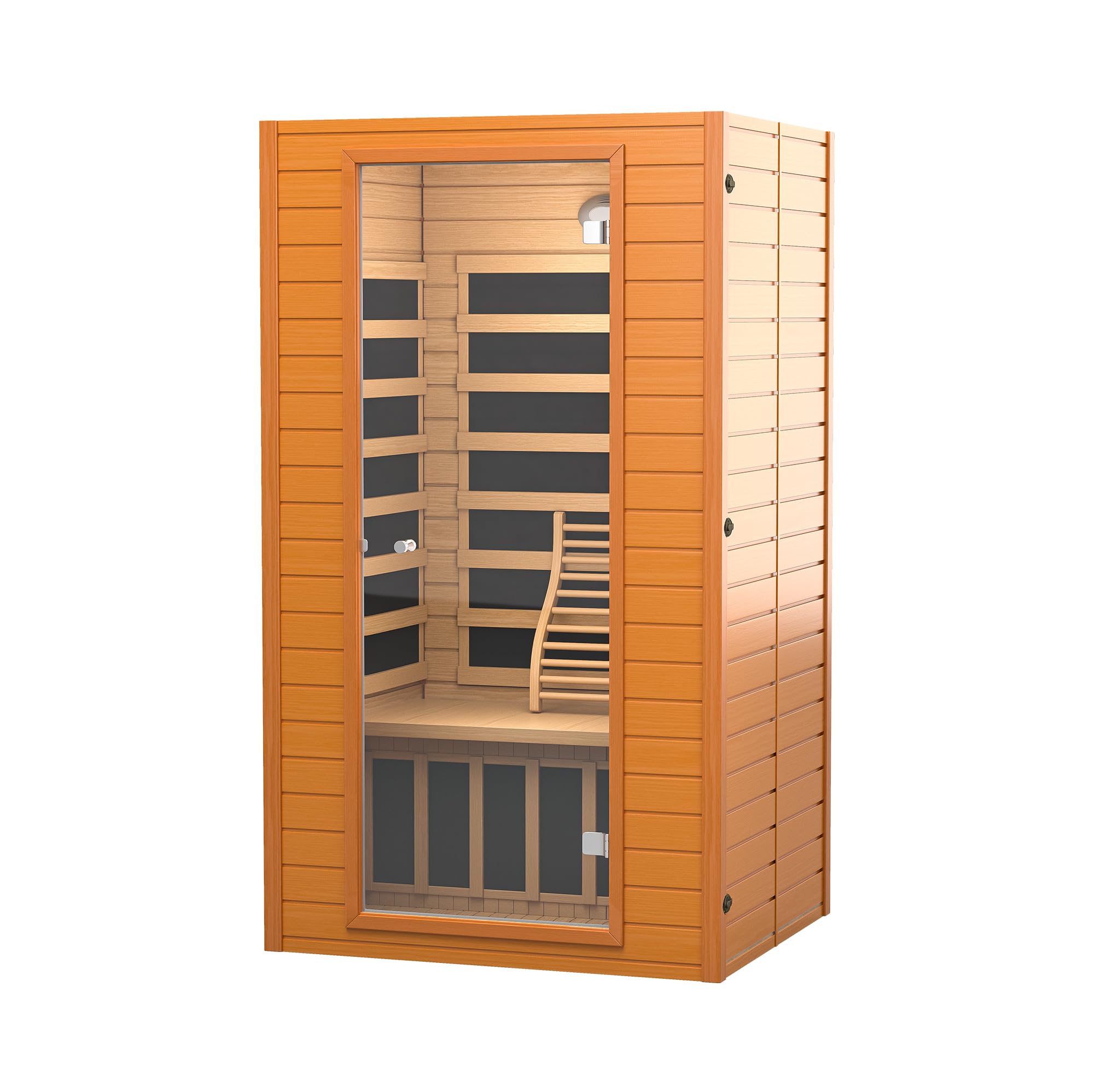 Real Relax 1-2 Persons Near Zero EMF Canadian Hemlock Wood Sauna with ...