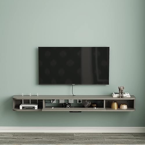 Pmnianhua Floating TV Stand,70'' Wall Mounted Floating TV Shelf for TVs ...