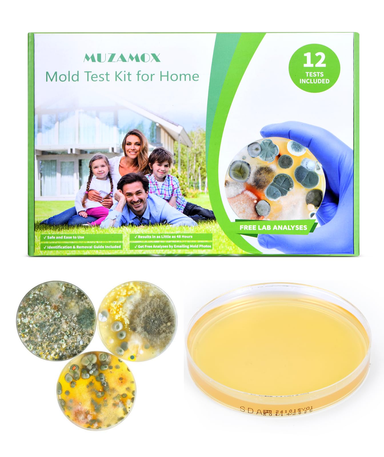 Mold Test Kit for Home, MUZAMOX Black Mold Testing Kit Air, DIY Mold ...